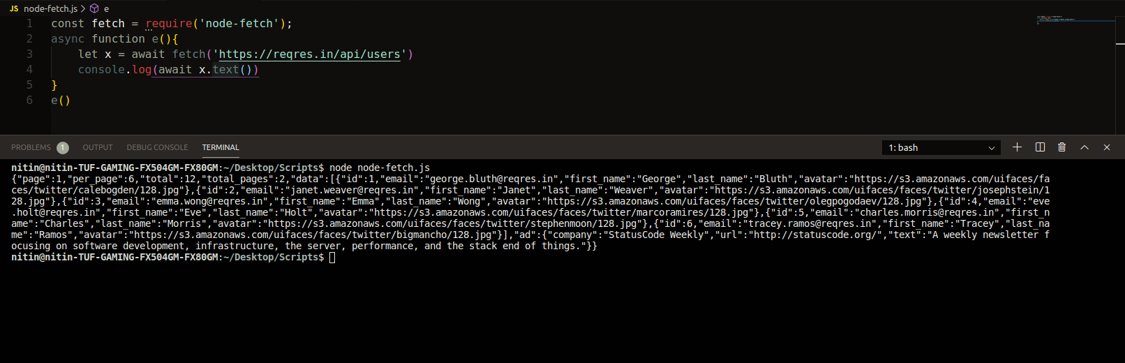Making Requests Using Node Fetch Codecalls